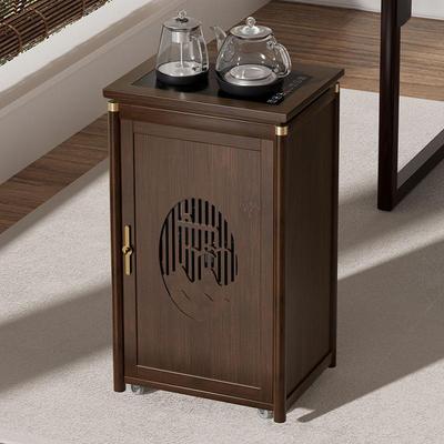 移动小茶台茶桌边柜茶车实木家用泡茶吧几烧水壶一体水桶架茶水柜