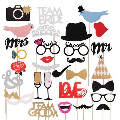 Funny Birthday Photo Booth Props DIY Mr Mrs Wedding Groom