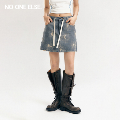 NOONEELSE破洞牛仔半身裙