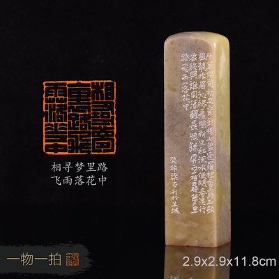 相寻梦里路-飞雨落花中 梁丕 满白文手工篆刻成品闲章书法书画印