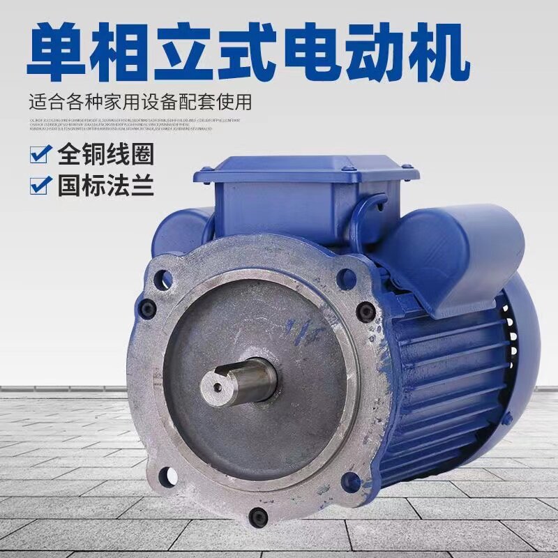 YL立式单相220V家用电动机铜芯1.5/2.2/3.0/4KW减速机粉碎机B5