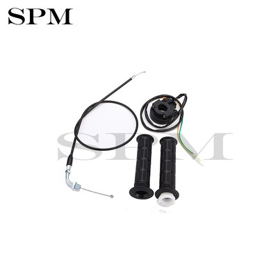 Motorcycle Hand Grips Throttle Cable Kill Switch Set For 49c