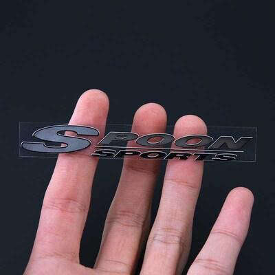 Silvery Spoon Letter spoon racing Nickel decal Metal Emblem