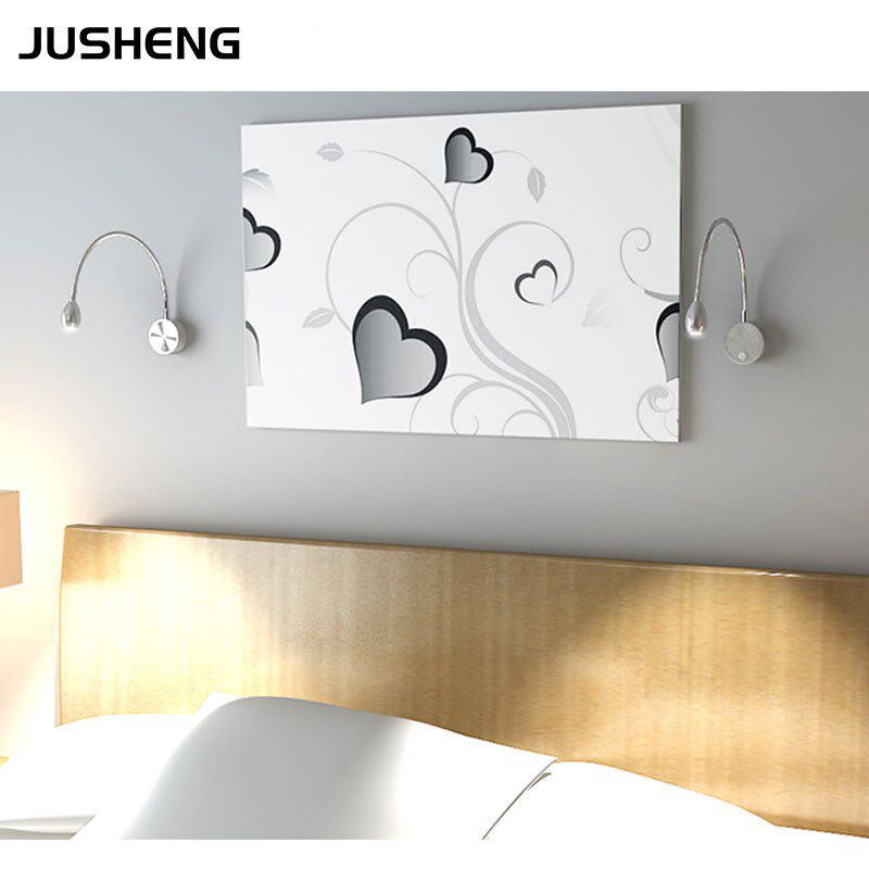 Silver LED Indoor Lamp 220V AC Reading Room Wall Lamps 3W_虎窝淘