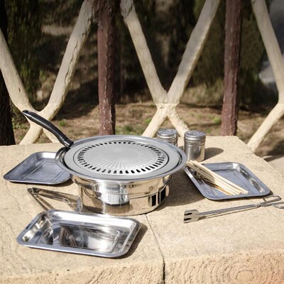 Barbecue Grill Pan Interior Groove Design Smokeless Non-stic