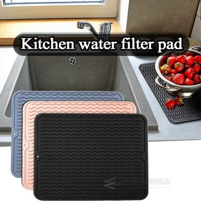 Silicone Dish Drying Mat Drain Pad Water Filter Table Placem