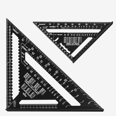 12 inch 7 inch Metric Angle Ruler Aluminum Alloy Triangular