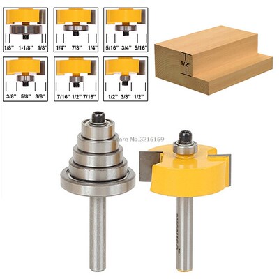 For 2Pcs Cemented Carbide Rabbet Router Bits 1/4 Shank with