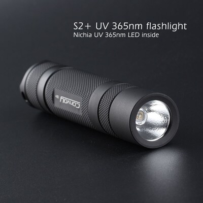 Convoy S2+ black V 365nm led flashlight ,nichia 365V in side