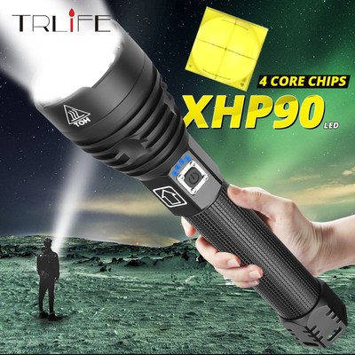 Super Powerful Xlamp XHP70.2 XHP90 LED Flashlight LED Torch