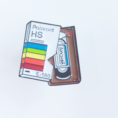 Color Record Enamel Pin For Women Polaroid HS Brooch for Ki