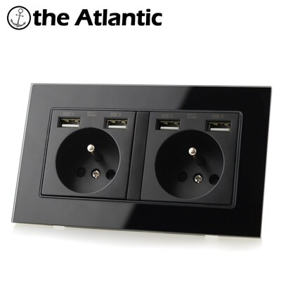 FR Plug Wall Socket With USB Charging Port Power Outlet 16A