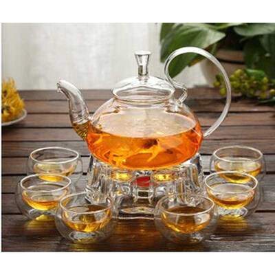 800ML Borosilicate Heat-resistant Glass Tea Pot Set Infuser