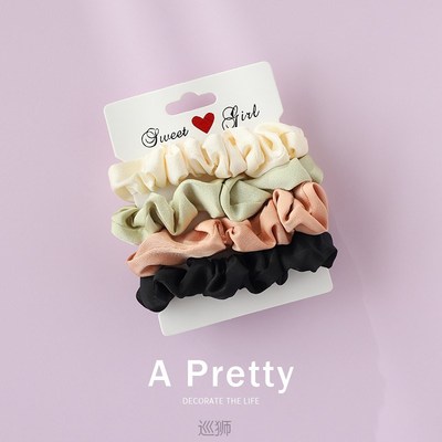 French large intestine ring, satin hair ring, Korean net, re