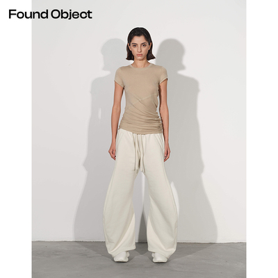 羊毛天丝弯刀堆叠造型短袖T恤