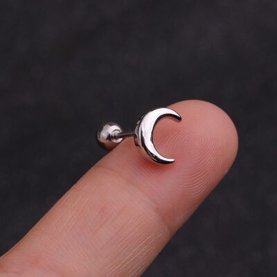 1Pc Flower Moon Long Cz Ear Studs Helix Piercing Cartilage