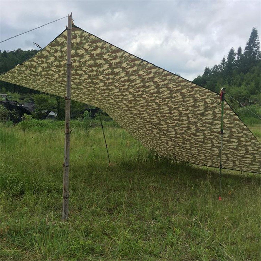 Camouflage Canvas Tarp Waterproof Outdoor Shelter Camping Ta_虎窝淘