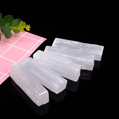 1pc Natural White Selenite plaster Slice Ore Mineral Reiki