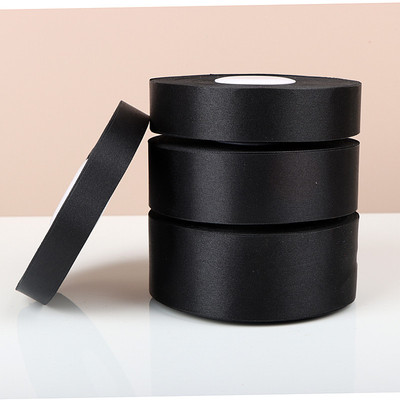 黑色丝带diy手工玫瑰花蝴蝶结屋外黑彩带扎头发飘带绸带布条彩条