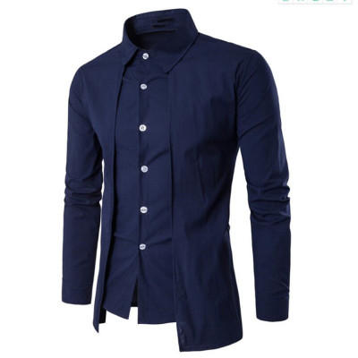 Placket Male Blouse Tide Streetwear 2019 New Boy Tops