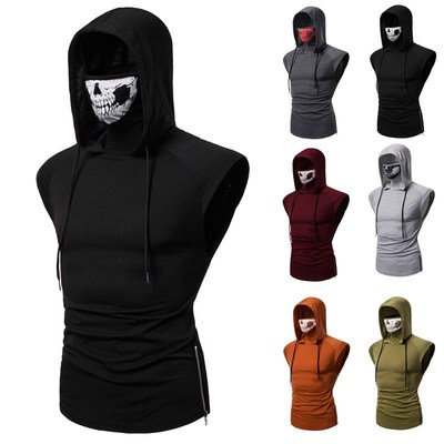 Men Hoody Hoodies Summer Sleeveless Vest Tanktop T Shirt Tee