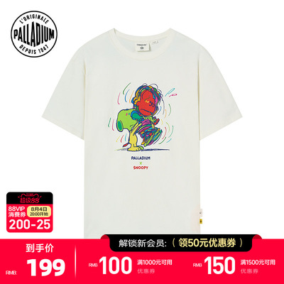 PALLADIUM帕拉丁上装史努比卡通图案男款短袖T恤1013578