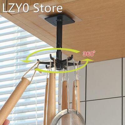 Punch-free Kitchen Hooks Multi-Purpose 360 Degree Rotated Se