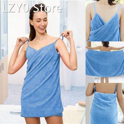 Bath Towel for Women Wearable Microfiber Bathrobe Woman Show