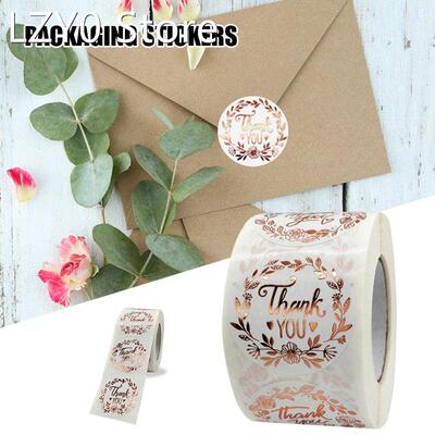 500 Sheets/Roll Round Thank You Labels Packaging Sticker for