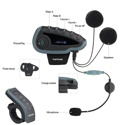 1200M VNETPHONE V8 5 Riders Group Talk Bluetooth Intercom M