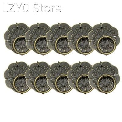 10Pcs Bronze Vintage Drawer Handle Classical Quincunx Cabine