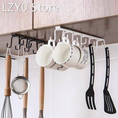 Black/White Iron 6/12 Hooks For Kitchen Cup Holder Hanging B