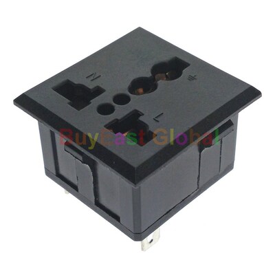 (Lot 10) Universal Outlet AC Power Socket Panel Mount Recept