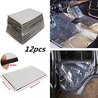 12Pcs 5mm Adhesive Car Soundproof Foam Cotton Deadening Mat