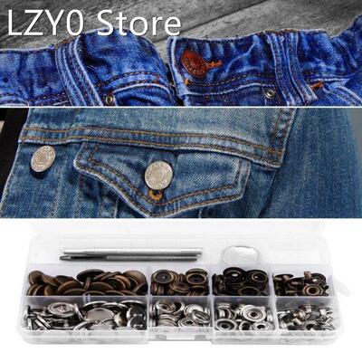 50Sets Metal Snap Buttons Snaps Press Button Fasteners + Hol