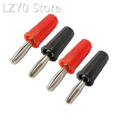 4Pcs Short Banana Plugs Connectors Black Red 4mm Bananas Mal