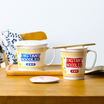 Instant Noddles Shape Ceramic Salad Bowl Breakfast Cereal Fr