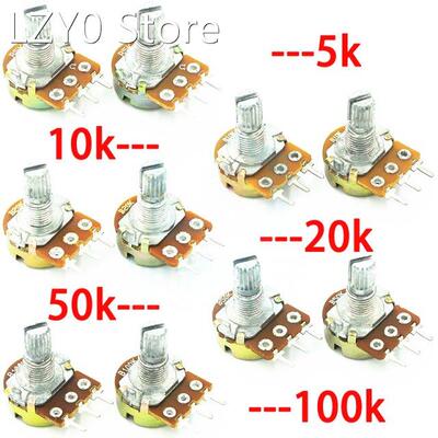 5pcs 15MM WH148 B5K B10K B20K B50K B100K 3pin 5K 10K 20K 50K