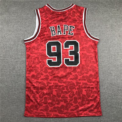 NBA Men's Chicago Bulls #93 Bape Red Basketball Jerseys A B