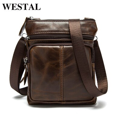 WESTAL men's shoulder bag for men genuine leather handbag s