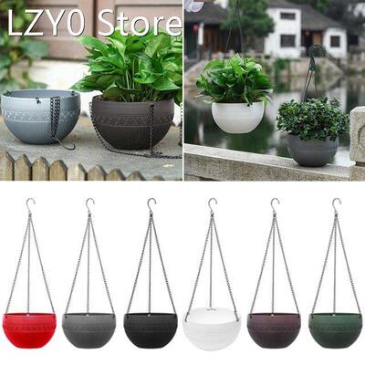 Plant Hanging Baskets Flower Pots Holder Chain Basin Plants