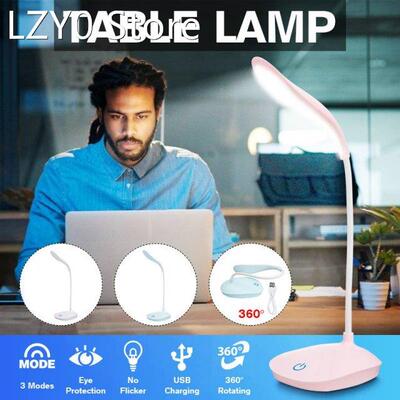 USB Rechargeable LED Desk Lamp Touch Dimming Adjustment Tabl