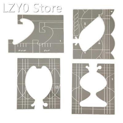 4Pcs Quilting Template Rulers Includes Circle Spiral ARC Tem