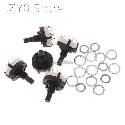 5 Pcs 4P3T 4 Pole 3 Position 6mm Shaft Diameter Band Selecto