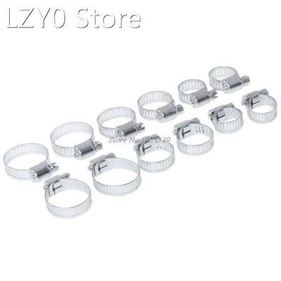12 Pcs / Set Screw Band Hose Clamps Stainless Steel Adjustab