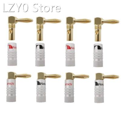 10Pcs Right Angle Gold-Plated 4mm Banana Plug Connector L Ty