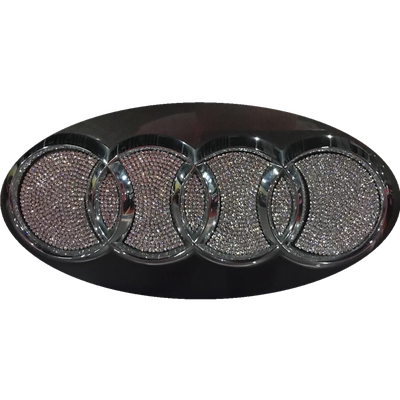 适用镶钻奥迪车标装饰车贴