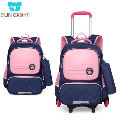 SUN EIGHT NEW Wheeled Bags School bag for girls Backpack Ch