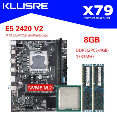 X79 1356 motherboard set with Xeon LGA 1356 E5 2420 V2 cpu 2