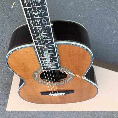 free shipping solid cedar wood top OOO 45 acoustic guitar a
